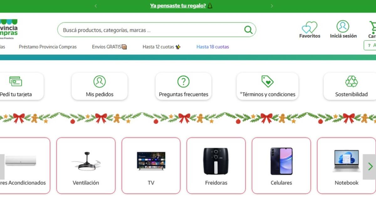 Provincia Compras lanza una promoción navideña con 18 cuotas sin interés
