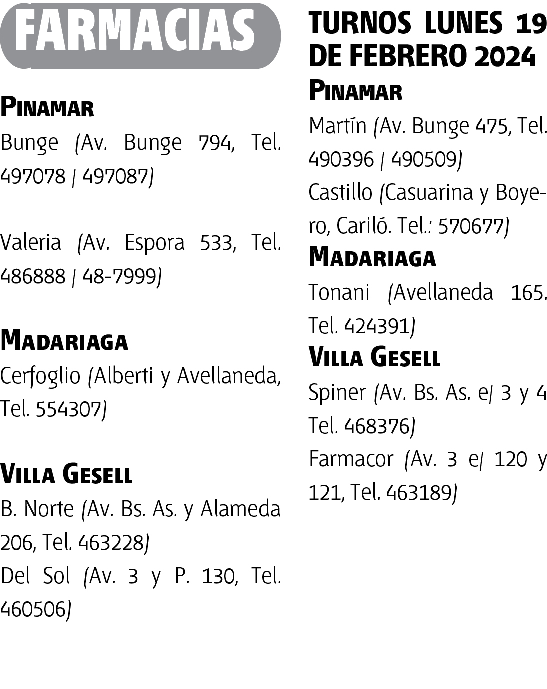 FARMACIAS DE TURNO